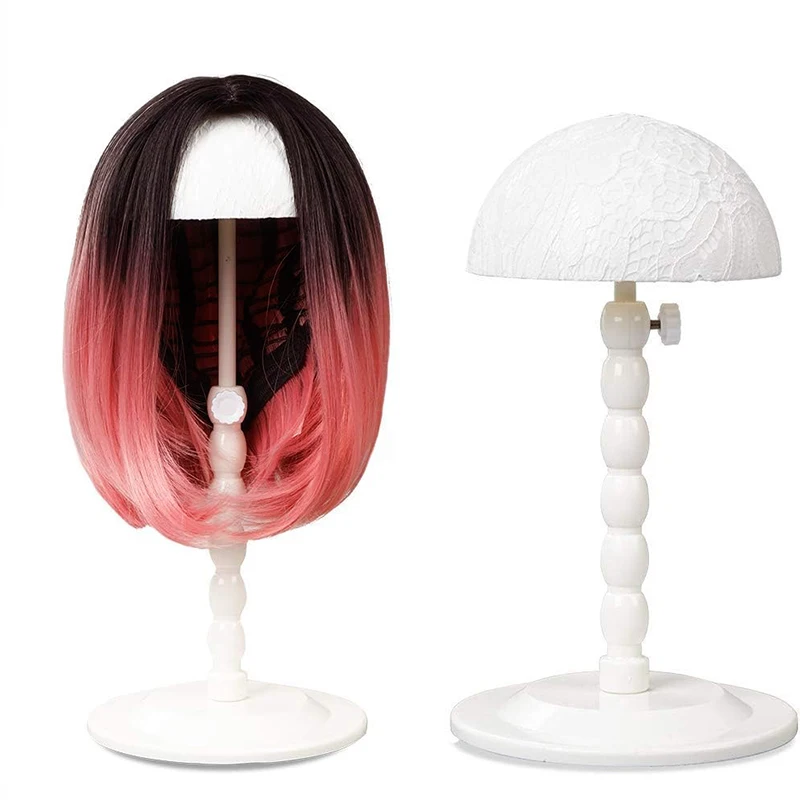 Wig-Stand-Adjustable-Height-Portable-Folding-Wig-Head-Holders-Plastic ...