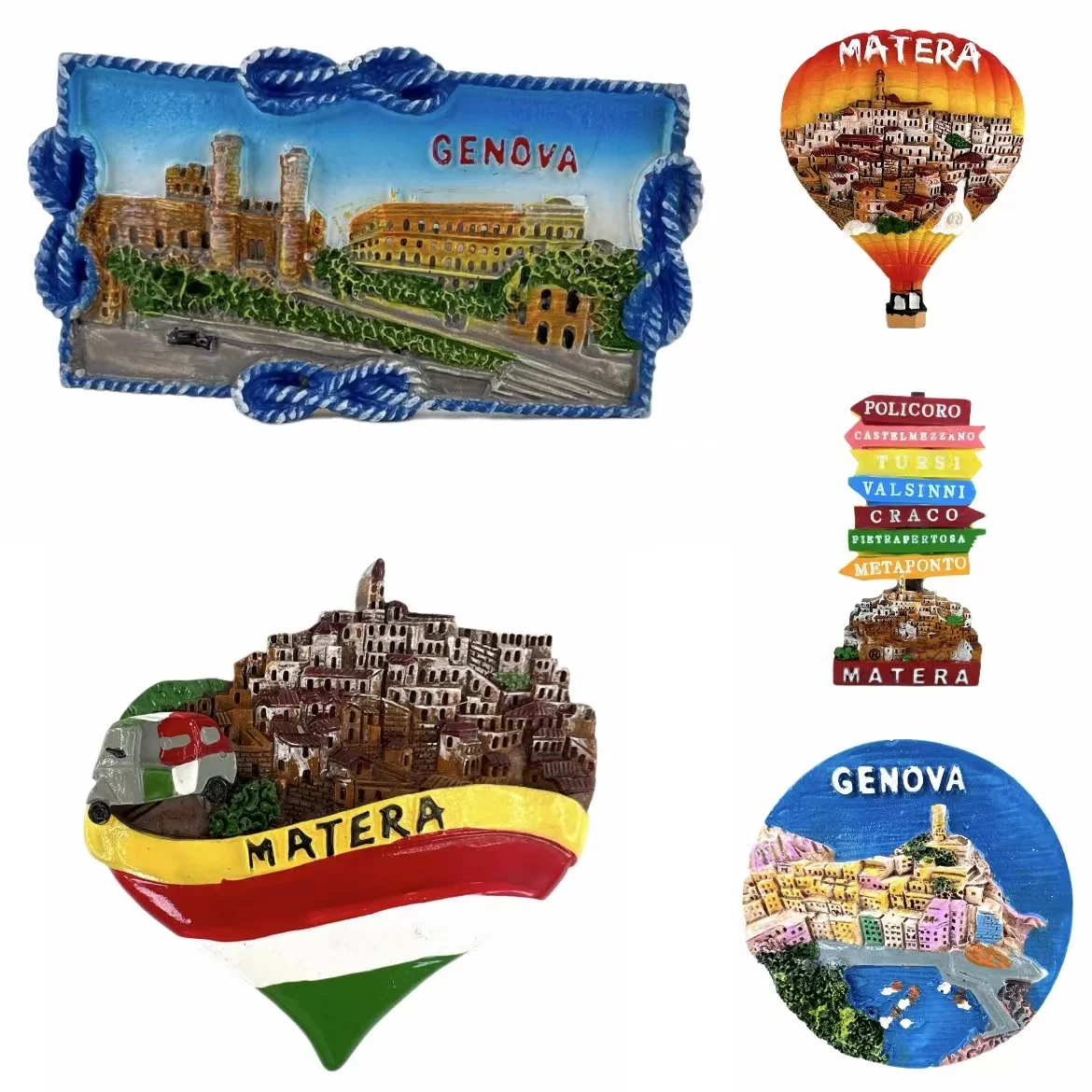 Mattera-Genua-Italien-K-hlschrank-Magnete-Reise-3d-Denkmal-magnetische ...