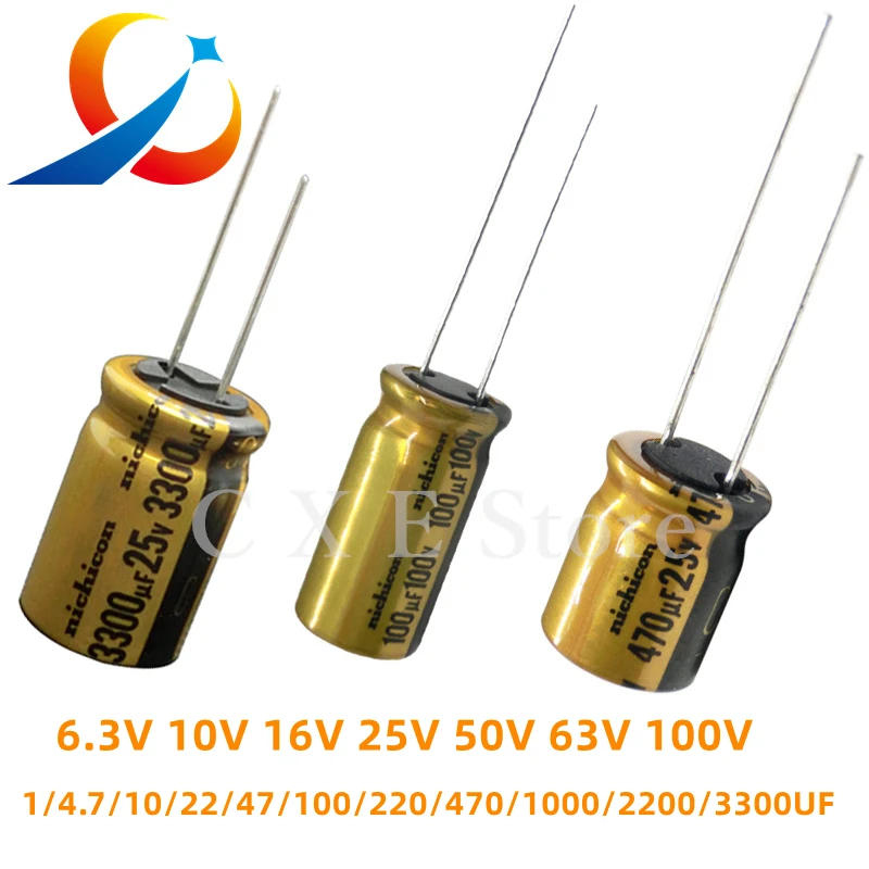 10pcs NICHICON FW Series 6.3V 16V 25V 35V 50V 63V 100V 1UF 10UF 220UF ...