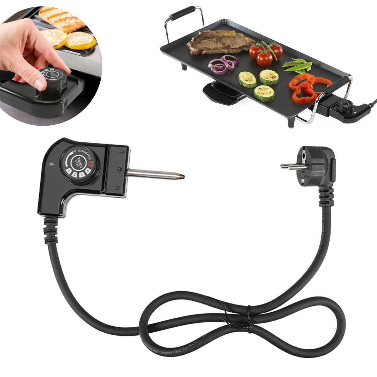 Adjustable Temperature Electric Baking Pan Thermostat Control Cord ...