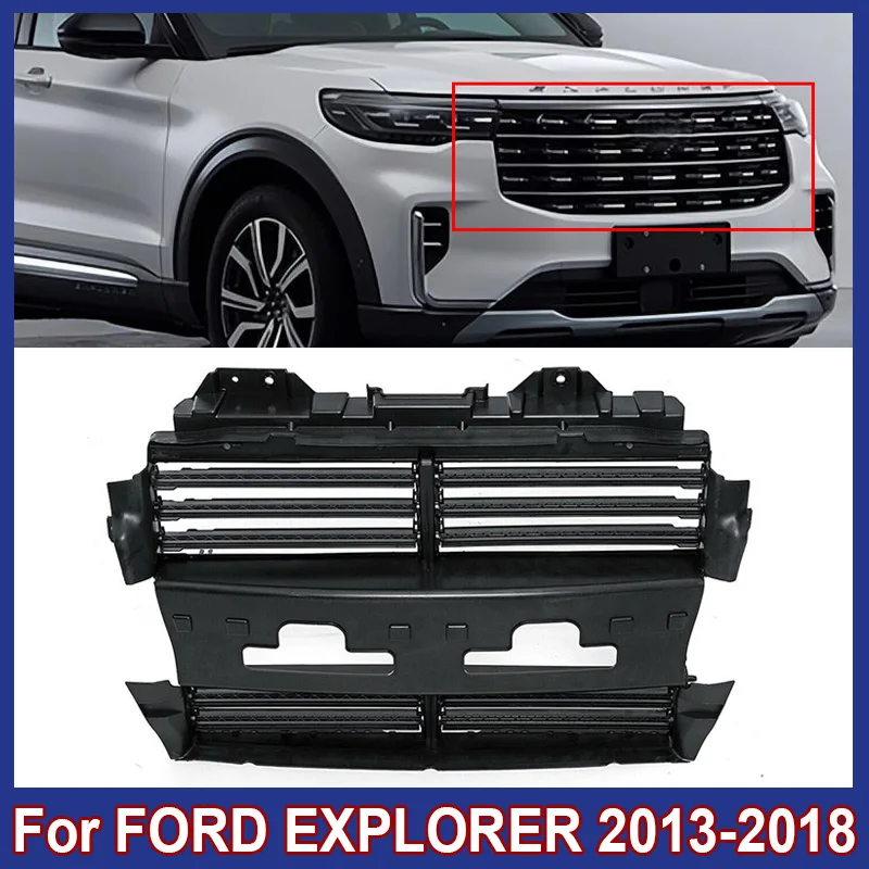 자동차 전면 상단 라디에이터 그릴 자동차 액세서리 공기 라디에이터 셔터 제어 어셈블리 포드 익스플로러 2013 2018 JB5Z ...