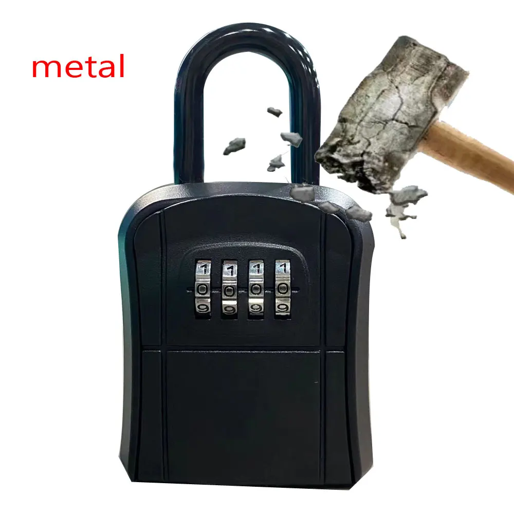 Metal-Password-Key-Box-Outdoor-Key-Safe-Lock-Box-Decoration-Key-Code ...