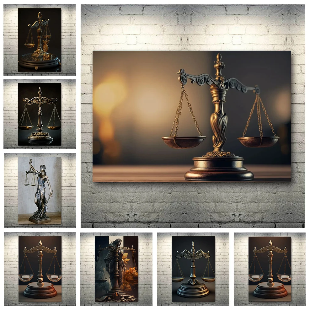 Abstract-Scales-of-Justice-Art-Lawyer-Poster-and-Prints-Canvas-Painting ...