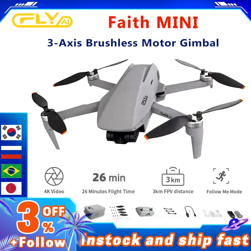 CFLY-Faith-MINI-Drone-3-Axis-Gimbal-Professional-Camera-4K-Video-Camera ...