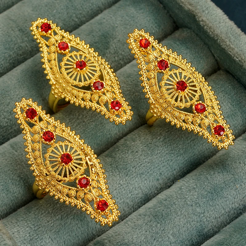 Gold-Plated-Copper-Jewelry-Ring-for-Women-Arabic-Middle-East-Wedding ...