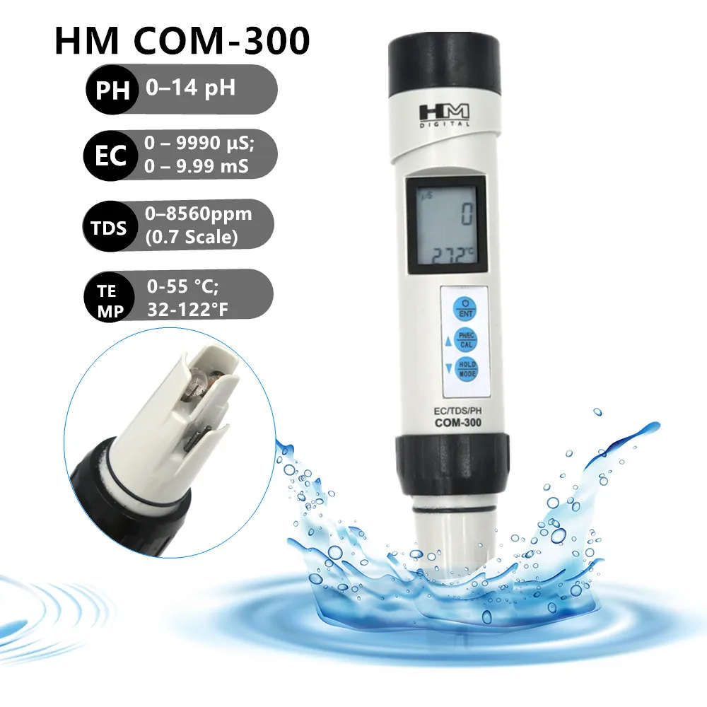 HM-COM-300-Combo-Meter-4-in-1-EC-TDS-Temperature-PH-Meter-Waterproof ...