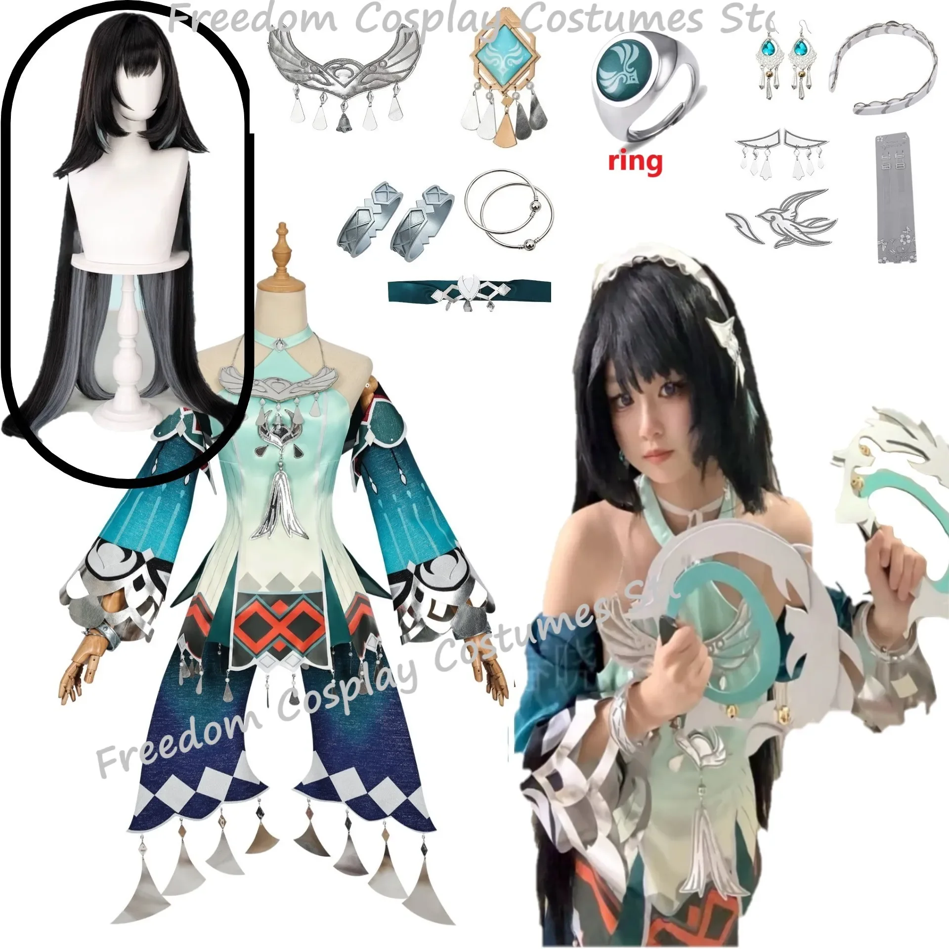 In Stock Lan Yan Cosplay Costume 2025 New Genshin Impact Lanyan Wig ...