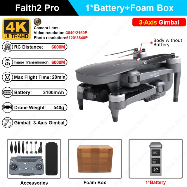 C-FLY Faith2 Pro Drone Camera 4K Profesional 3-Axis Gimbal 5G Wifi FPV Drone With Camera ...
