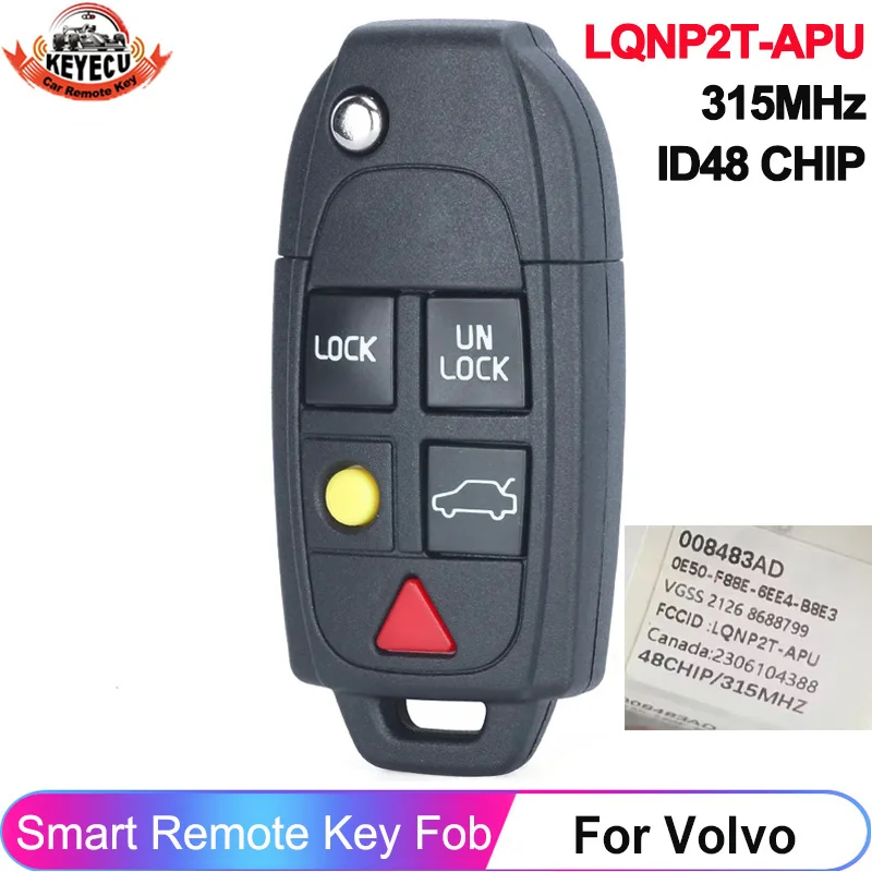 KEYECU-FCC-ID-LQNP2T-APU-ID48-Chip-315MHz-For-Volvo-XC90-XC70-V70-S60 ...