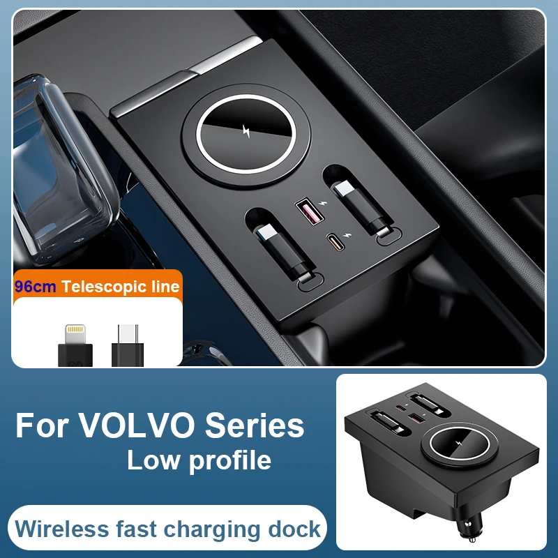 Magnetic adsorption Wireless Charging Holde For Volvo XC60 XC90 S90 V90 ...