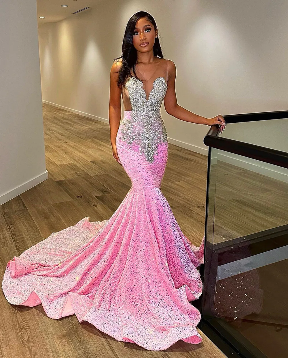 All Diamond Prom Dress