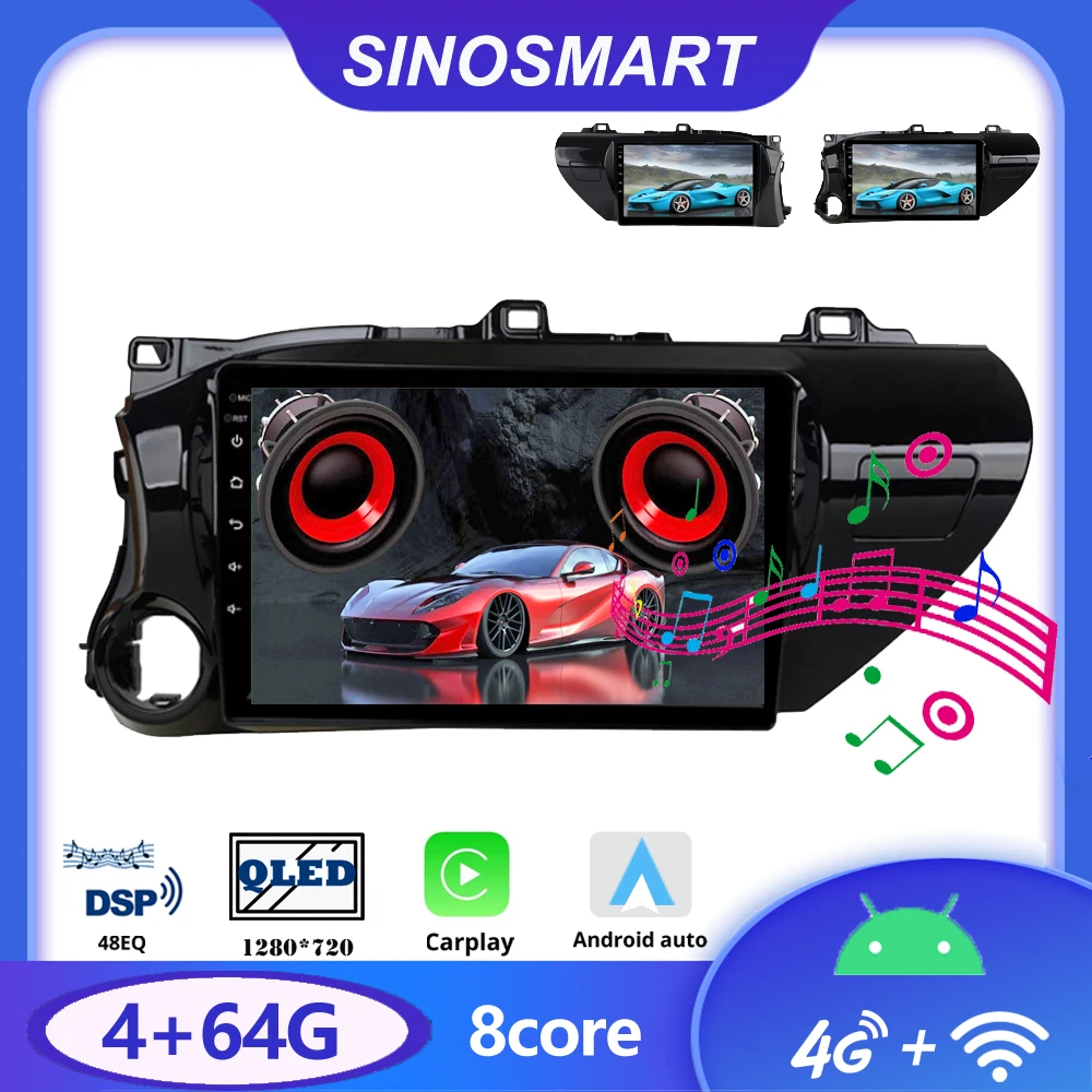 Sinosmart Car Gps Navigation Radio For Toyota Hilux 2015 2016 2017 2018 ...