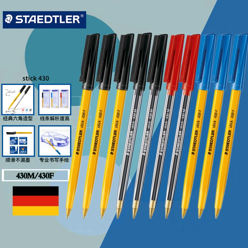 1Pcs-STAEDTLER-Ballpoint-Pen-430F-M-Large-Capacity-0-5-0-7mm-Oil-based ...