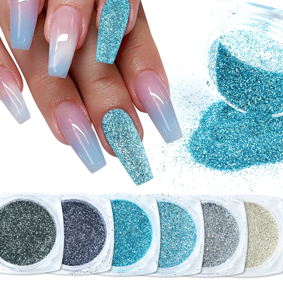Glitter Powder Nail Designs