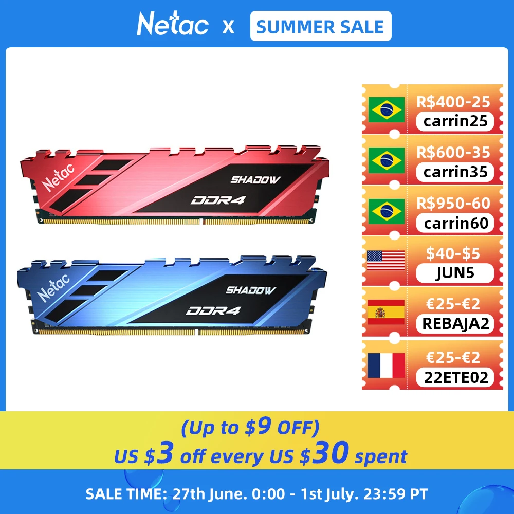Netac Ddr4 Ram Memory 3200mhz 8gb 16gb 2666mhz 3600mhz Xmp 2.0 Rgb 8gbx2 Dual Channel Ddr4 Heat ...