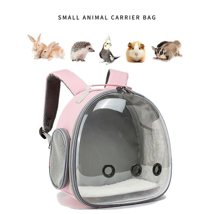 Pet Backpack Hamster Carrier Transparent Small Animal Carrier Guinea ...