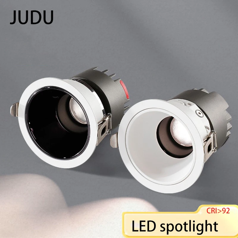 LED-Spotlights-COB-7W-12W-Spot-Light-75mm-Hole-Ceiling-Lamp-White-Black ...