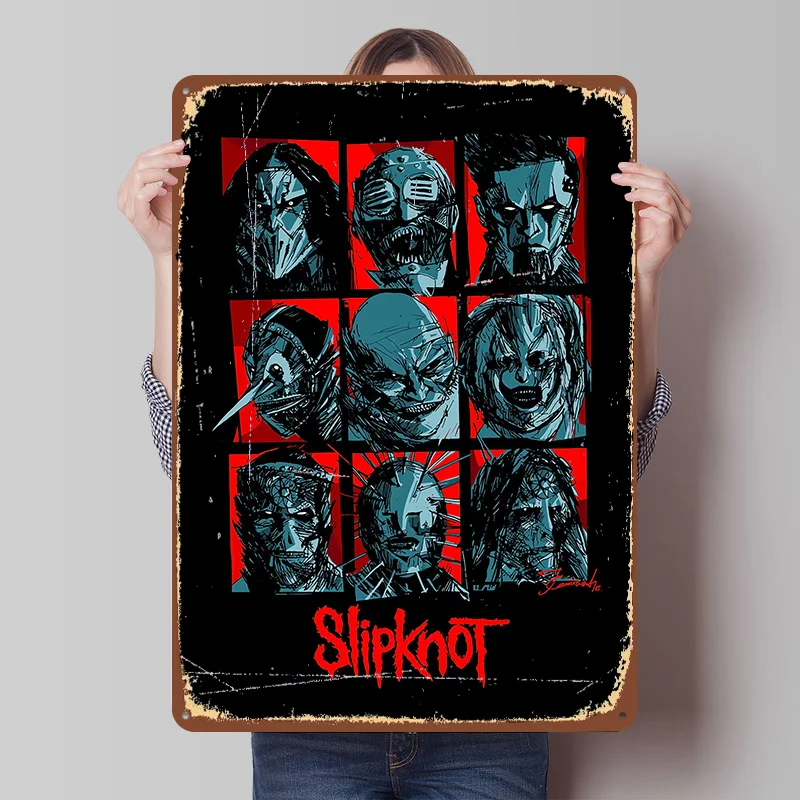Slipknot Band Members Poster Customized Vintage Metal Signs Wall Art ...