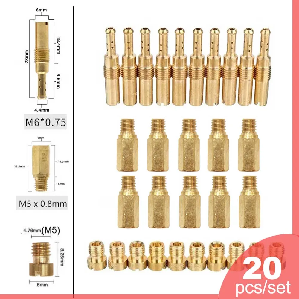 20pcs-set-Carburetor-Main-Jets-Slow-Pilot-Jets-M5-6mm-for-PWK-Keihin ...