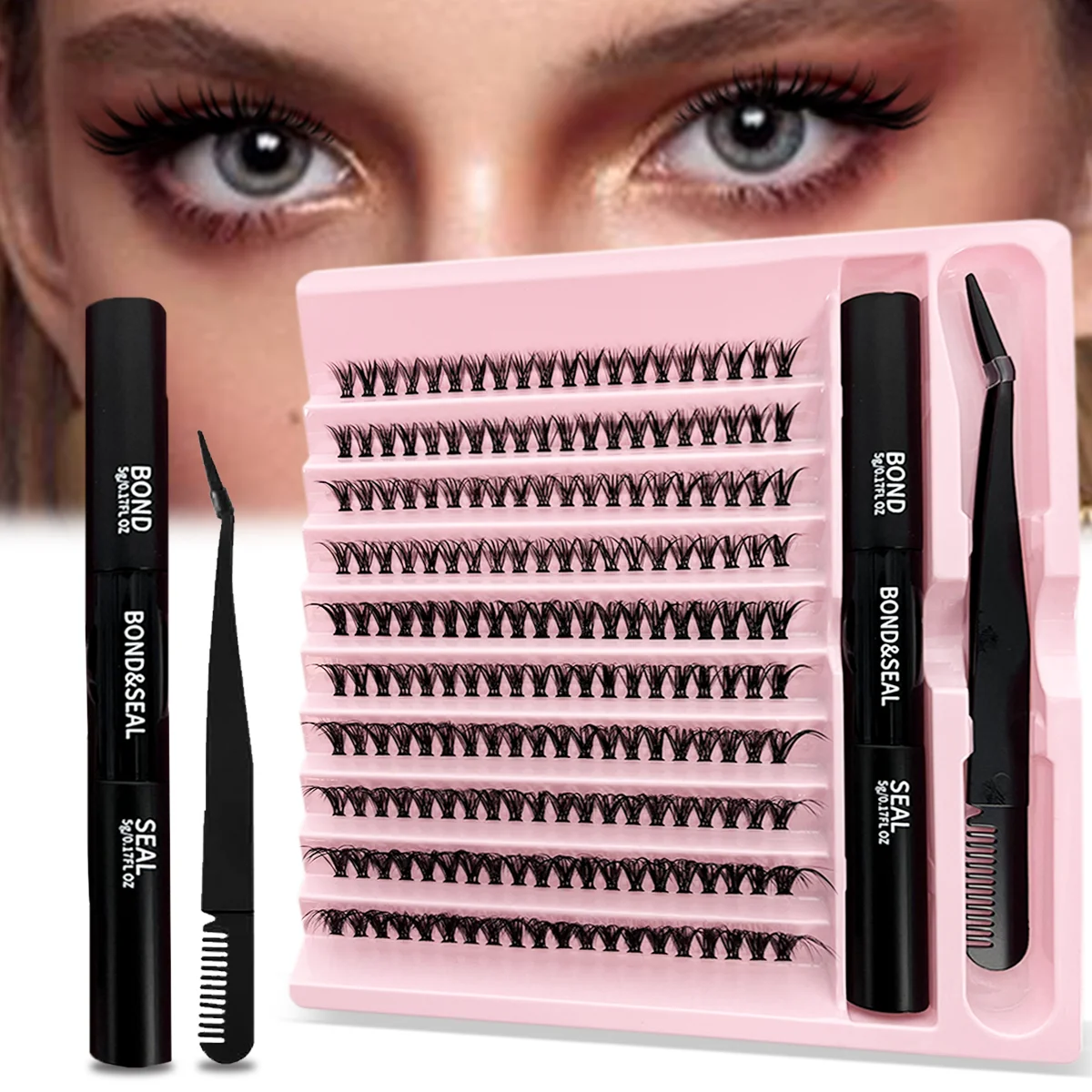 DIY-Eyelash-Extension-Kit-120PCS-Fluffy-Soft-Individual-Lashes-8-12mm ...