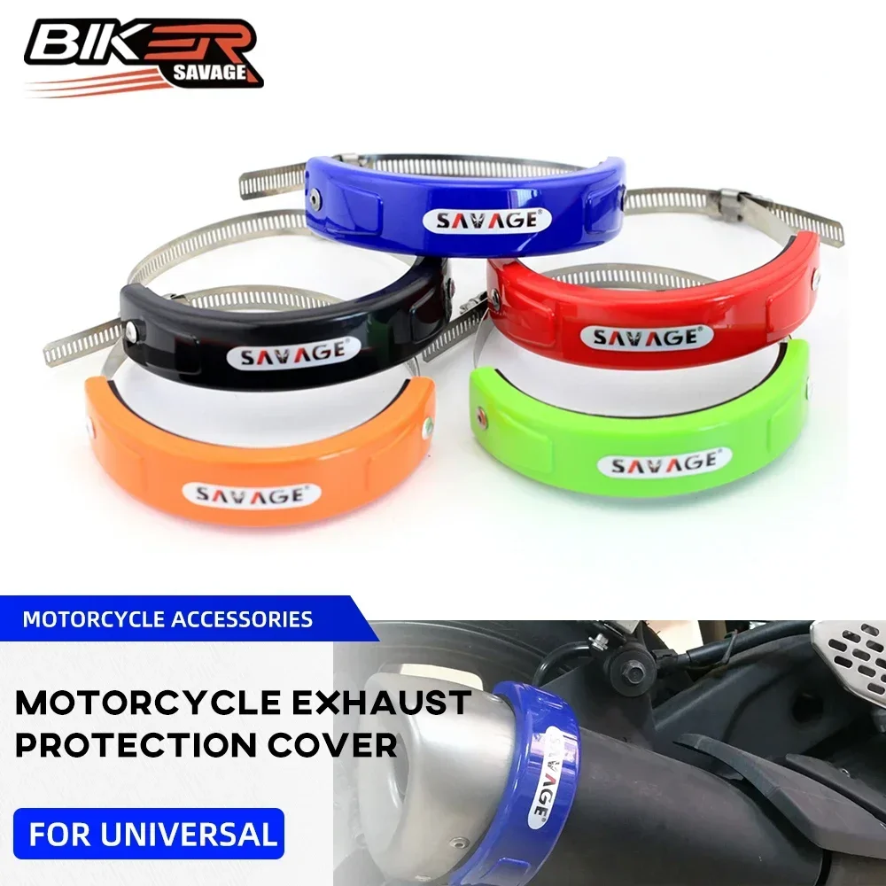 Universal Motorcycle Exhaust Protection Cover Heat Shield 100mm-140mm 5 ...