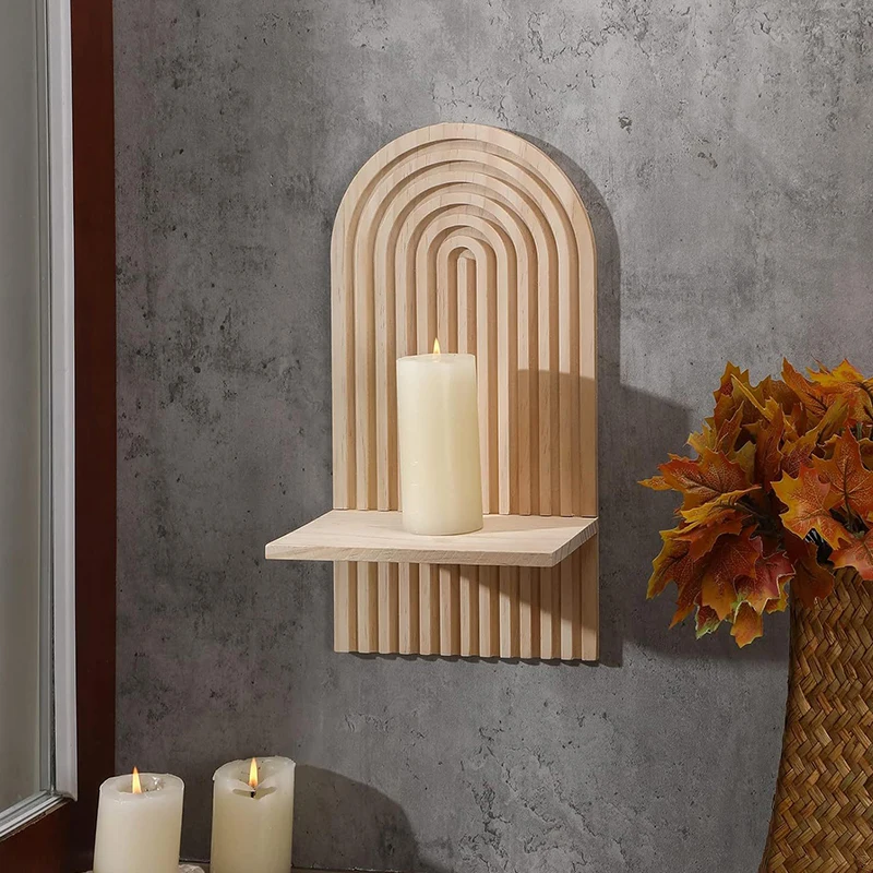 Bohemian-Wall-Mounted-Bookcase-Candle-Wall-Shelf-Sconces-Shelves-for ...