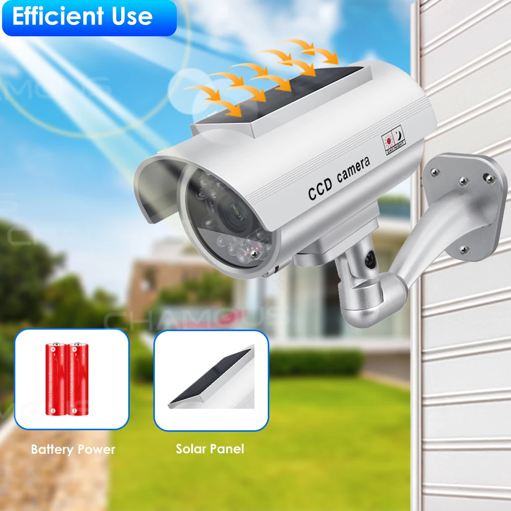 Fake-Camera-With-Solar-Panel-100-Simulation-Security-Home-Protection ...