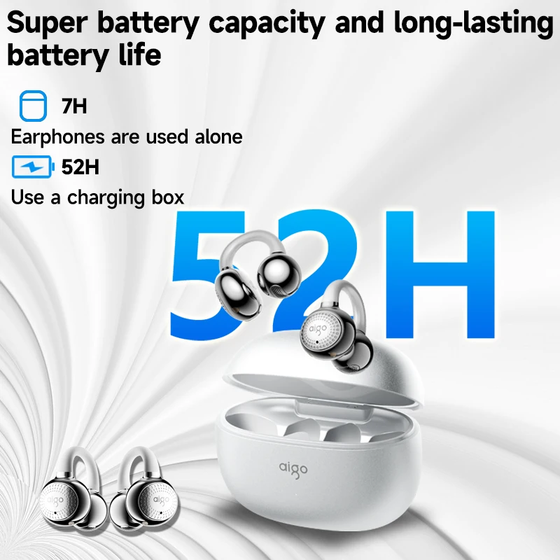 Aigo OWS Wireless Earphones: 52H Long Battery Life with Case ...