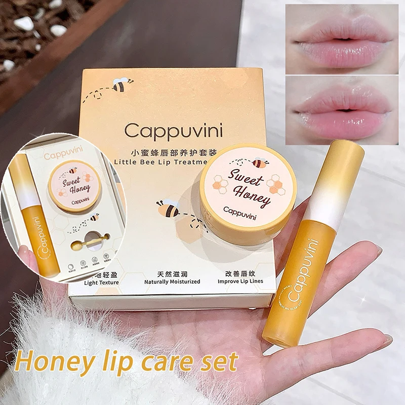 Honey-Lip-Care-Set-lasting-Moisturizing-Water-Light-lip-Oil-Membrane ...