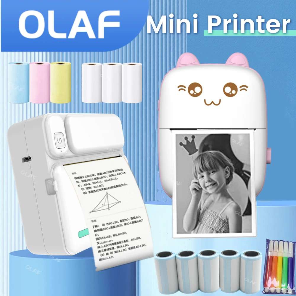 Olaf-Mini-Printer-Portable-Thermal-Printer-Sticker-Adhesive-Label ...