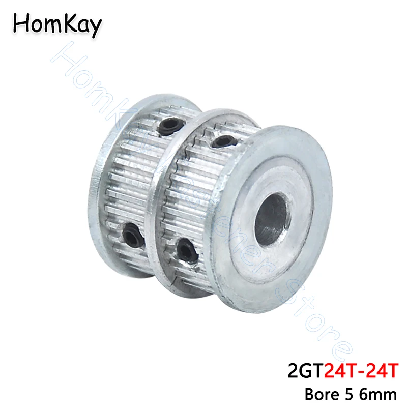 2GT-Timing-Pulley-Bore-5-6mm-Double-side-Gear-GT2-24T-24T-Synchronous ...