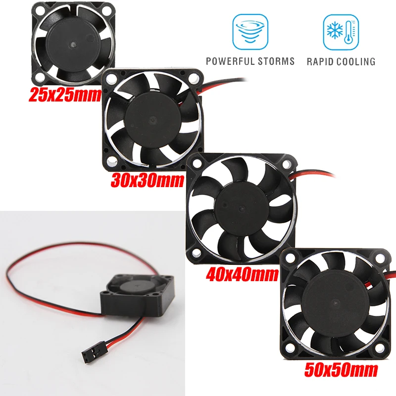 25/30/40/50mm RC Fan 5 12V DC 16380RPM Heat Sink High Wind Rapid ...