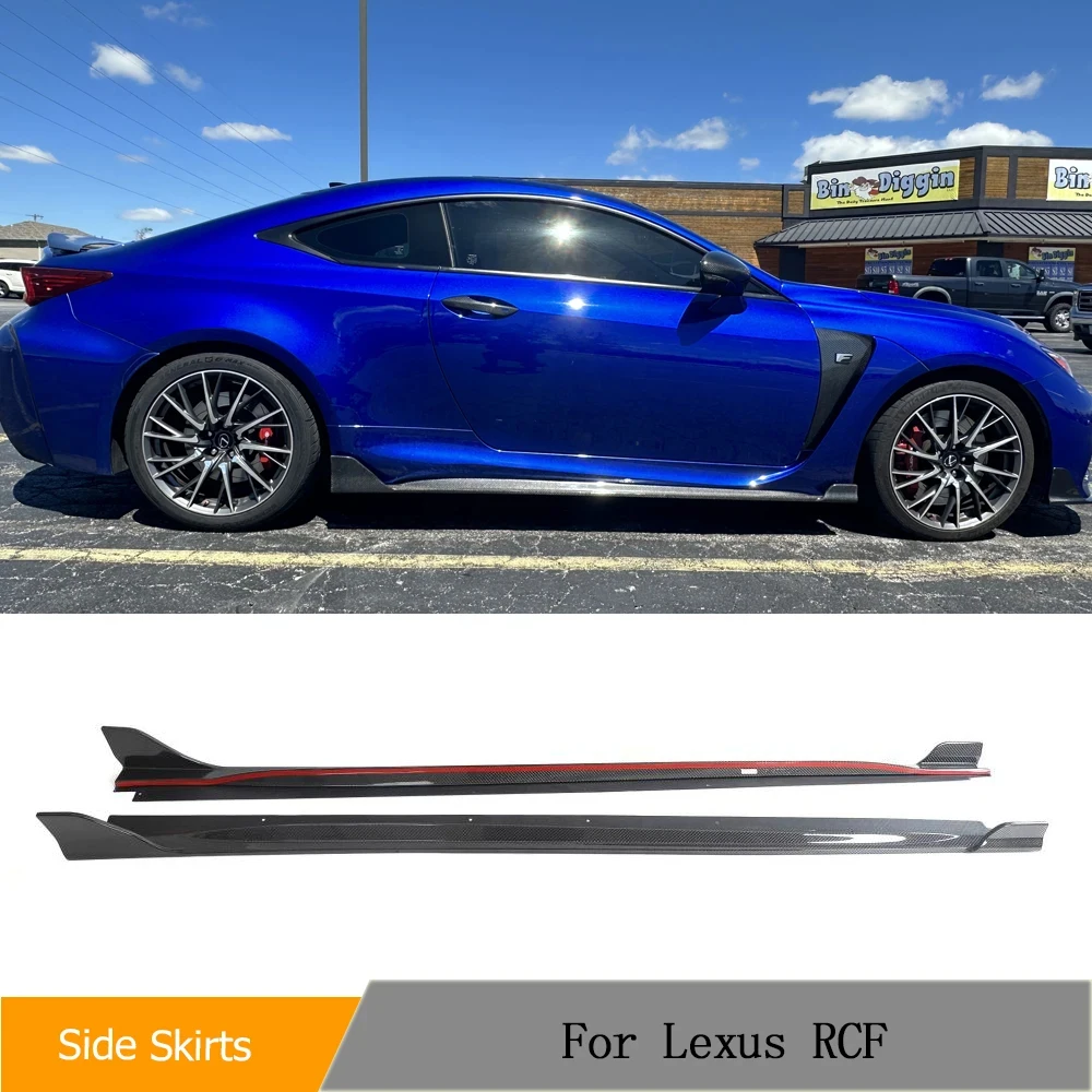 Carbon-Fiber-Car-Side-Skirts-Apron-Extension-Lip-for-Lexus-RCF-RC-F ...