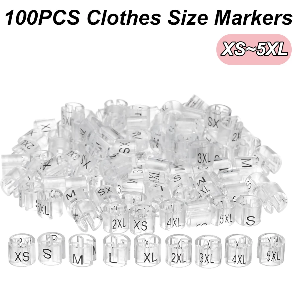 100PCS Clothes Hanger Size Markers Transparent Plastic Clothing Hangers ...