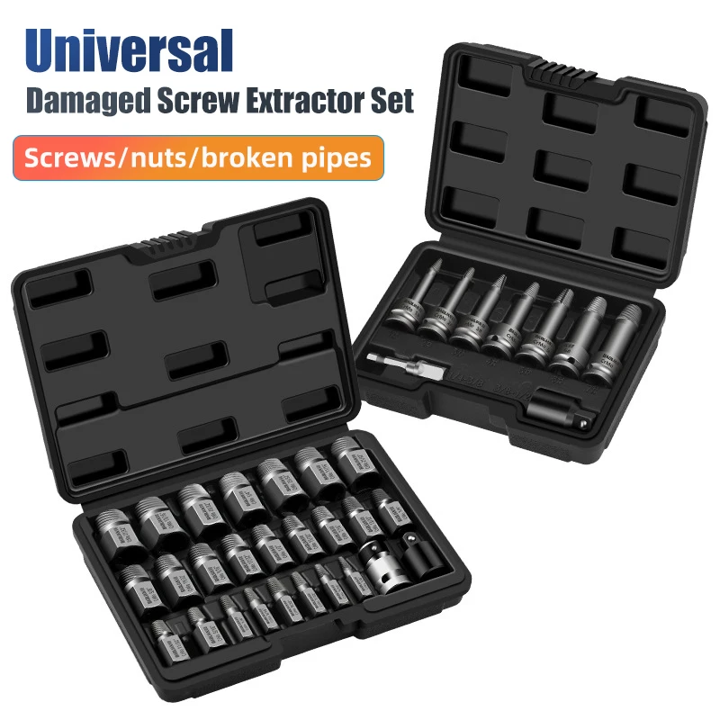 Universal Damaged Screw Extractor Set Broken Screw Remover Kit Easy Out ...