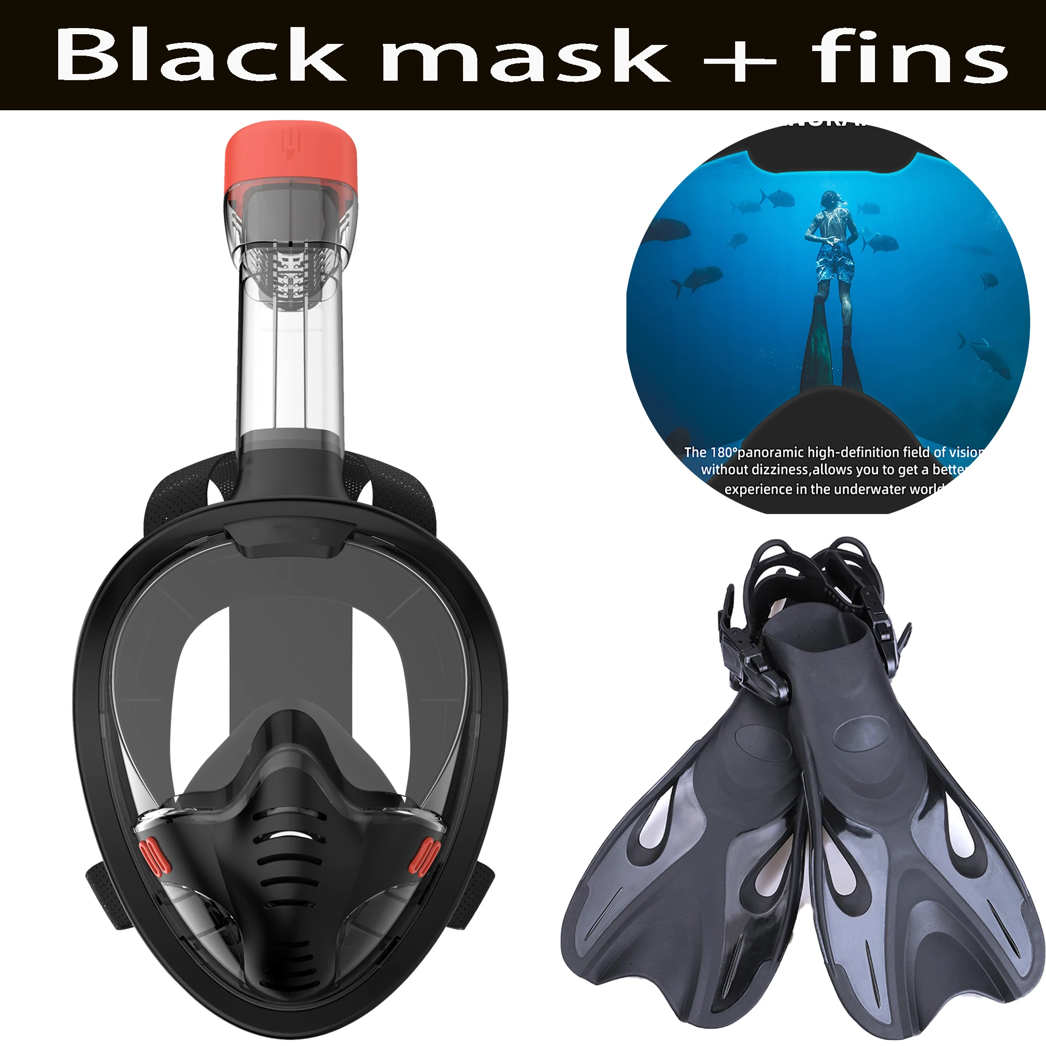 DEMMET Underwater Diving Full Face Swimming Mask Set Diving Breathing ...