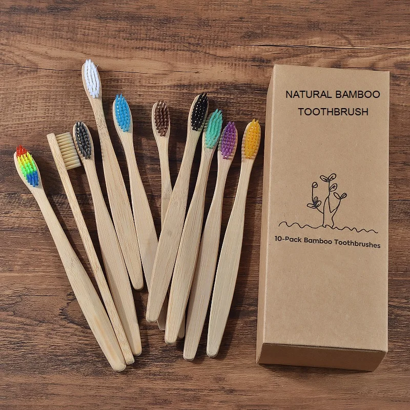New Design Mixed Color Bamboo Toothbrush Eco Friendly Wooden Tooth ...
