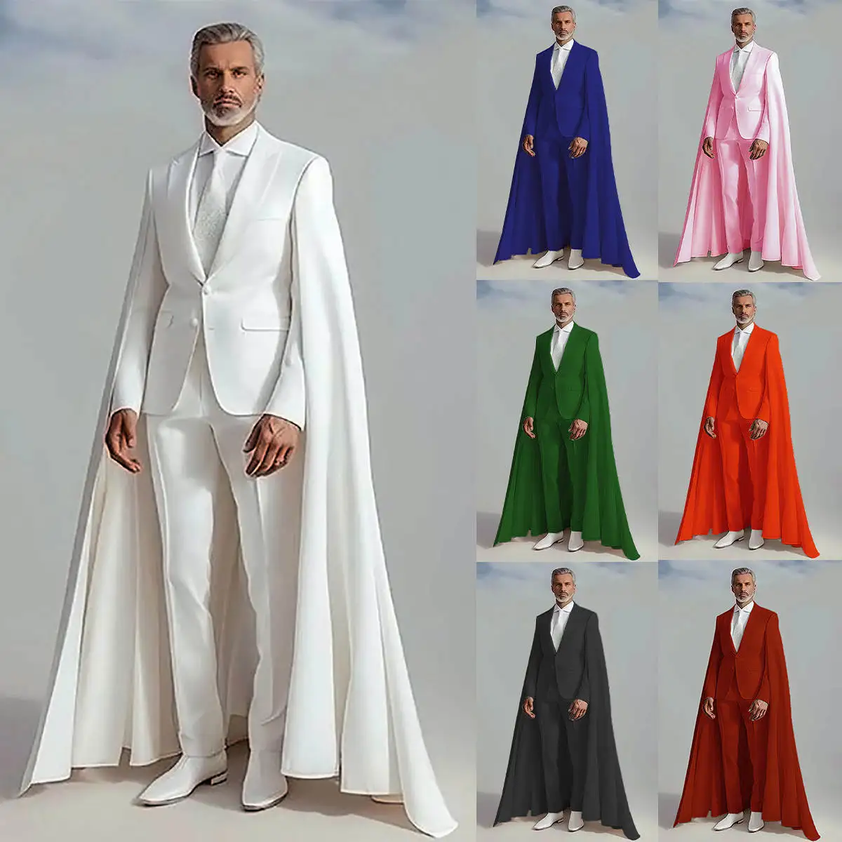 Trajes de boda de novio de moda con capa desmontable, esmoquin de ...