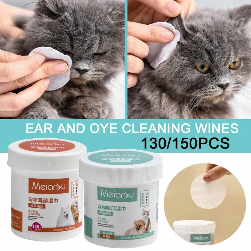 Pet-Wipes-Eyes-and-Ears-Dirt-Removal-Cleaning-Wipes-Plant-Essence-Mild ...