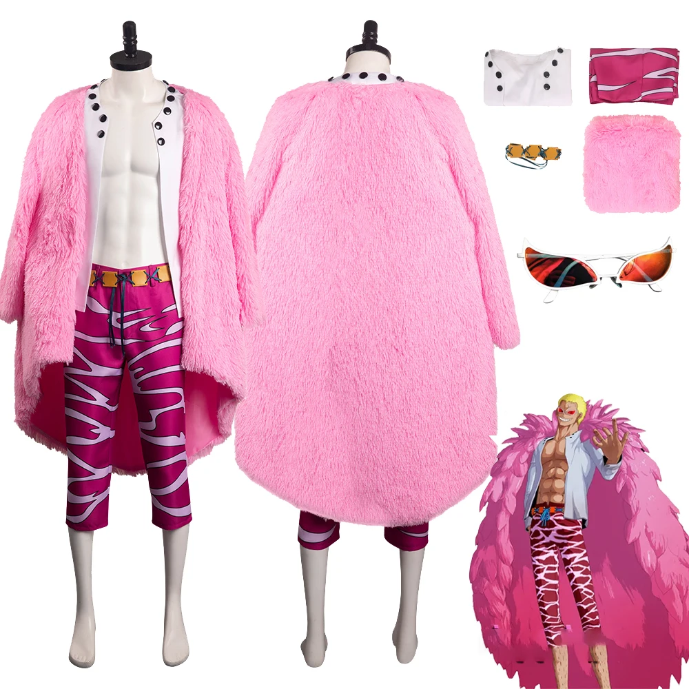 Doflamingo-Cosplay-Costume-Sunglasses-Tops-Pants-Coat-Fantasia-Men-Male ...