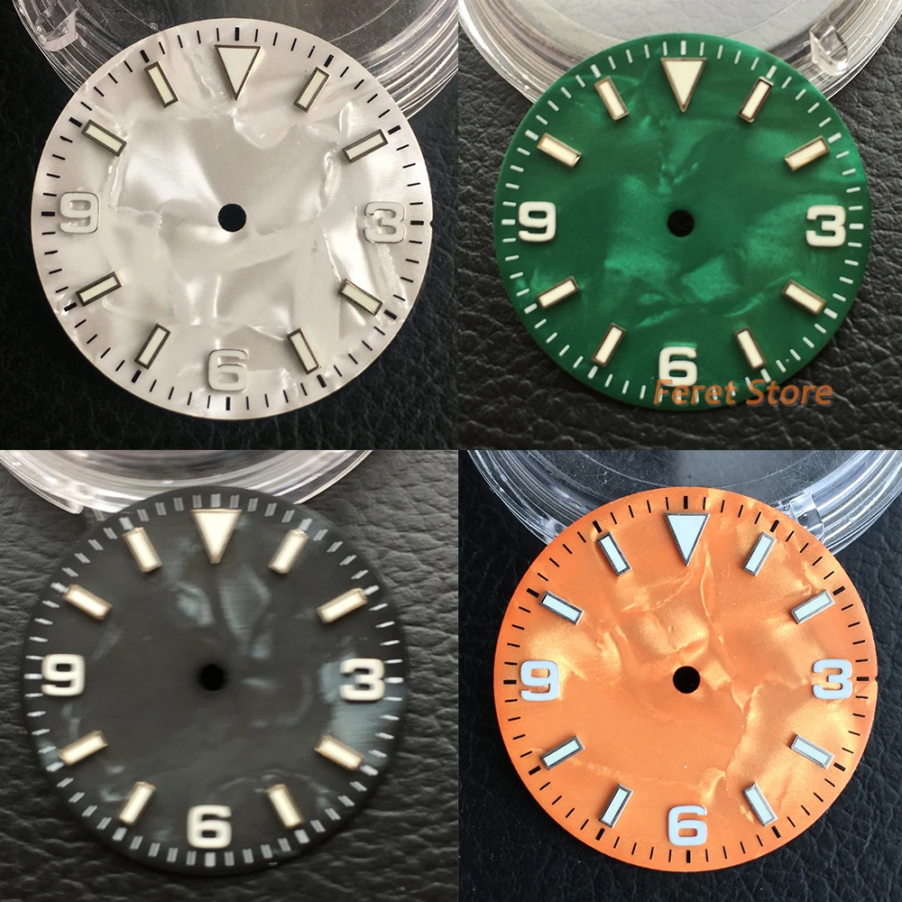 New-29mm-dial-Sterile-Black-Orange-White-Blue-Fit-NH35-Movement ...