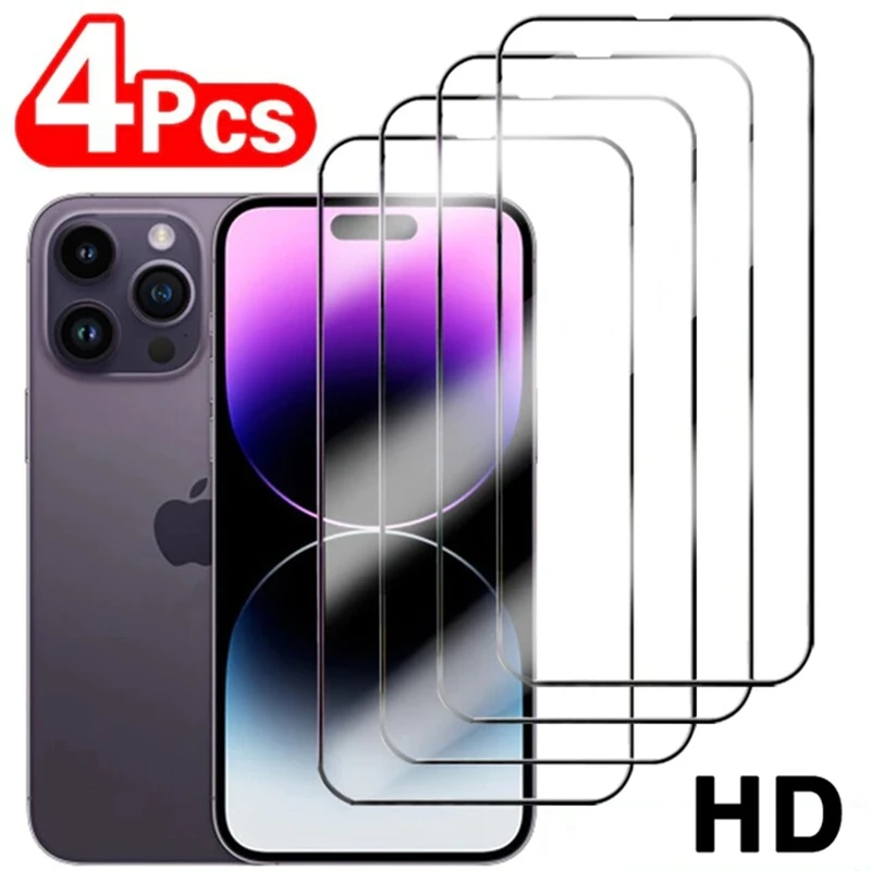 4Pcs-Full-Cover-Screen-Protectors-for-IPhone-13-11-12-14-15-Pro-Max ...