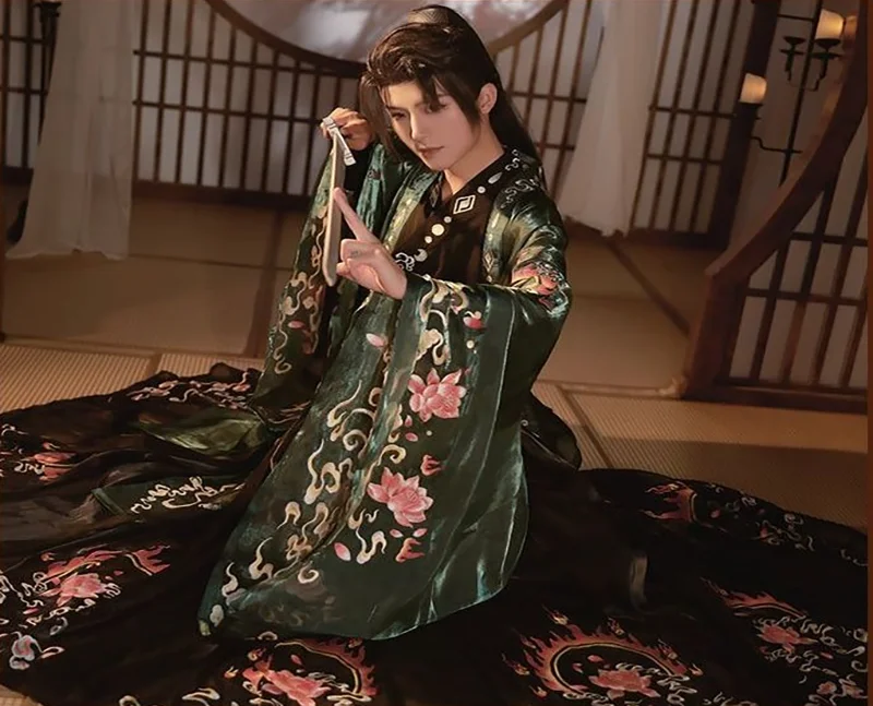 Tamanho-grande-2xl-hanfu-masculino-tradicional-chin-s-bordado-hanfu ...