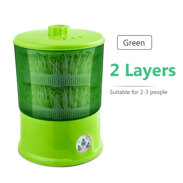 JIQI 2/3 Layers Electric Bean Sprouts Maker Thermostat Green Seed ...