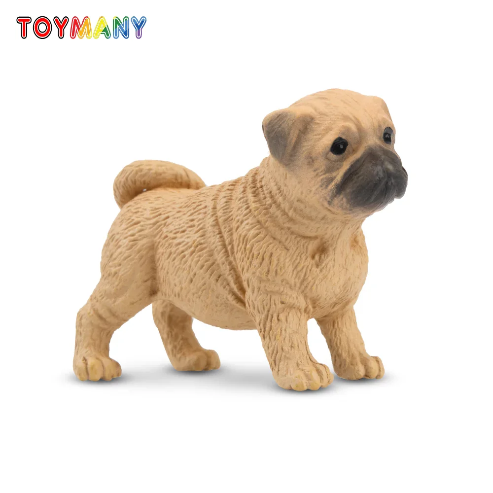 Toymany SimulationStanding Pug Puppy Pet Animal Model Toy Mini Figures ...