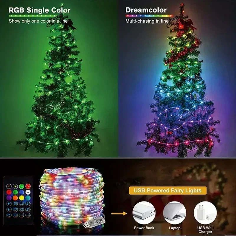 LED Christmas lights with remote - Top Tier Topix