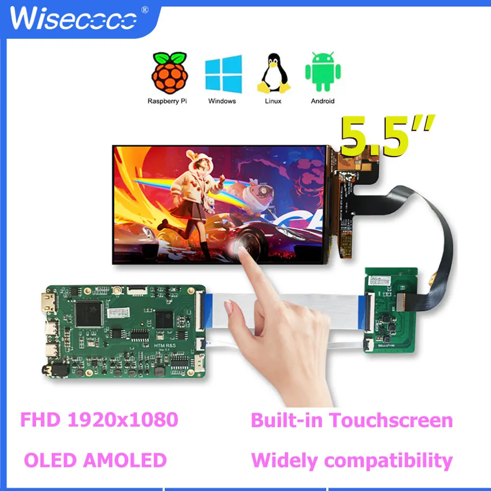 Wisecoco-Tela-de-toque-capacitiva-OLED-IPS-Driver-Board-1920x1080-FHD-MIPI-Raspberry-Pi-Linux ...