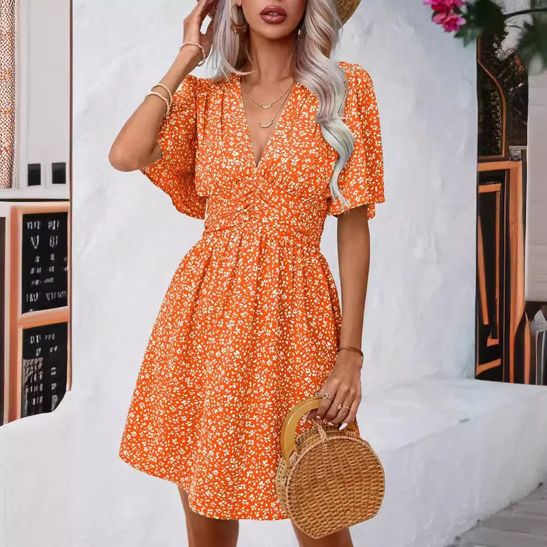 Casual Floral Loose Short Dress For Women Fashion Summer Women's A-Line ...