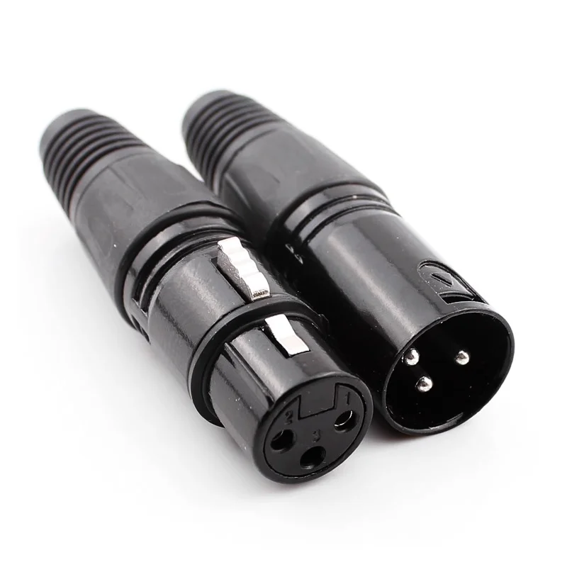 5-20PCS-3-Pin-XLR-Audio-Speaker-Connectors-Microphone-Plug-Male-Female ...