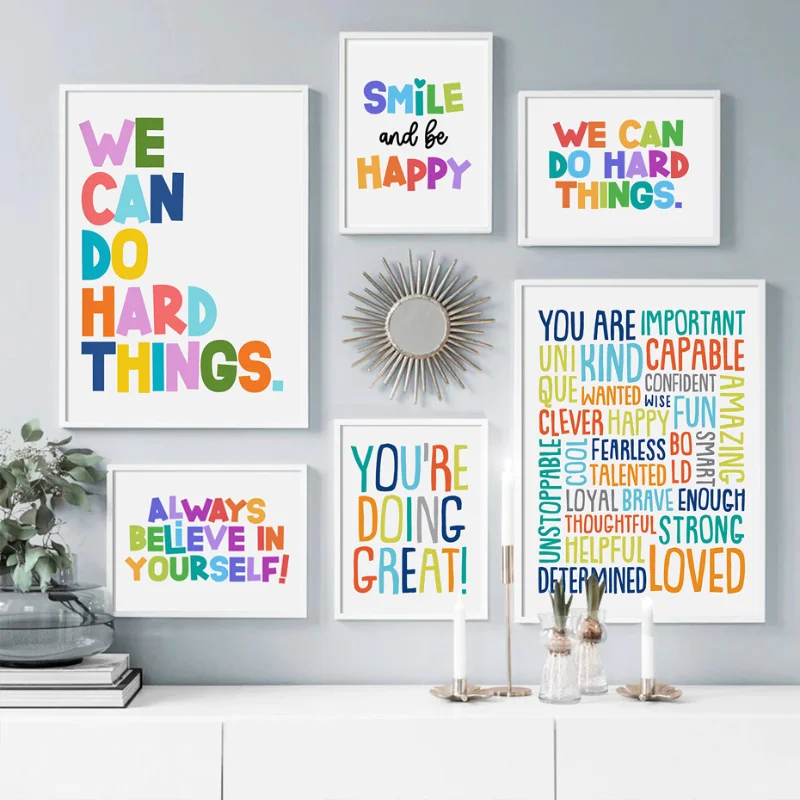 Positive-Kid-Classroom-Wall-Picture-Inspirational-Poster-Education ...